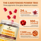 Antioxidant-rich tanning gummies for skin health