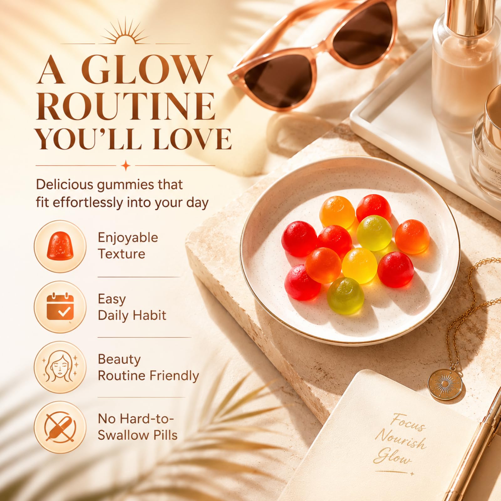 Antioxidant-rich tanning gummies