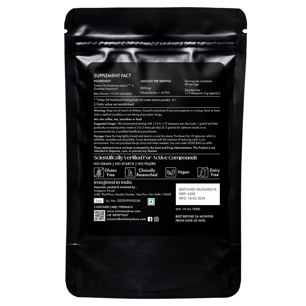 Antioxidant-rich Turkey Tail mushroom powder