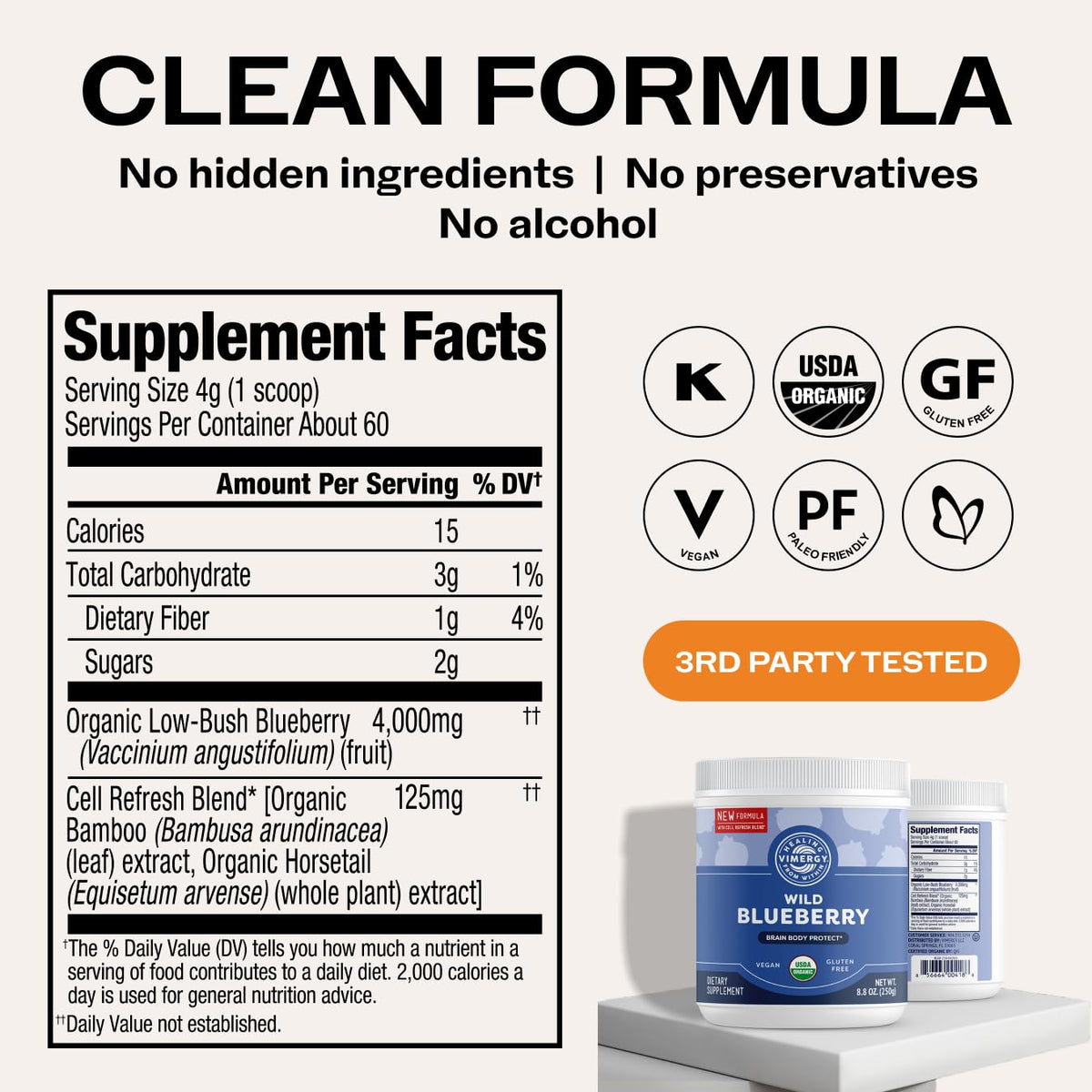 antioxidant-rich wild blueberry powder