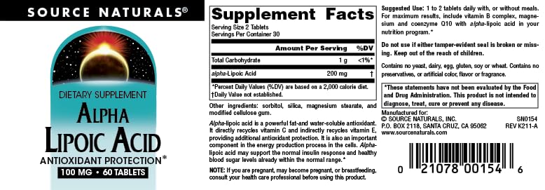 Antioxidant support with Alpha Lipoic Acid