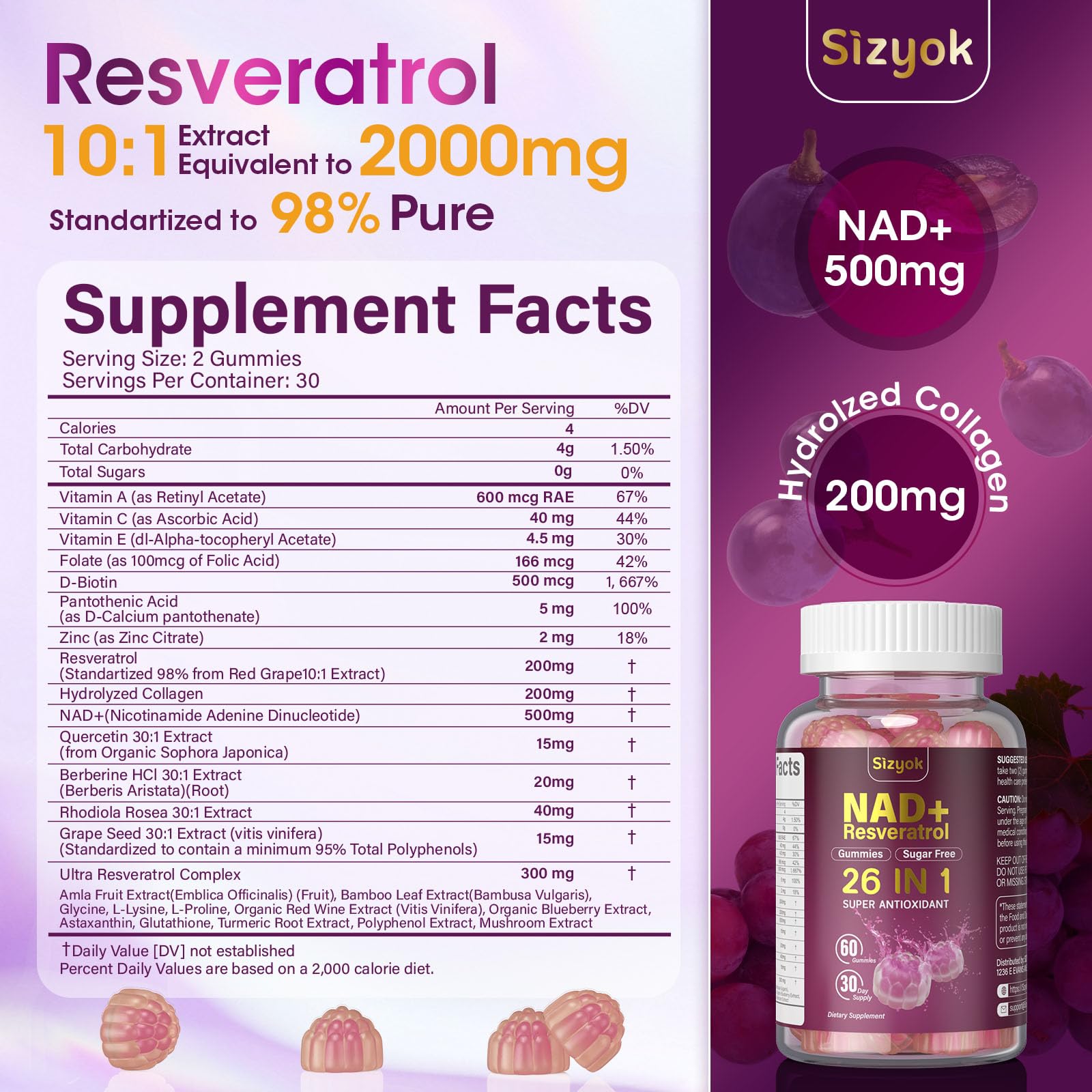 Antioxidant support with NAD gummies