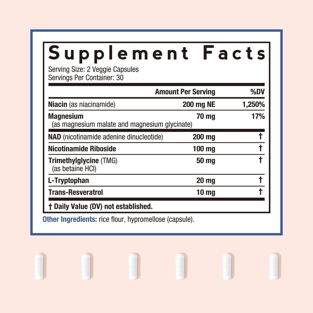 Antioxidant support with NAD supplement