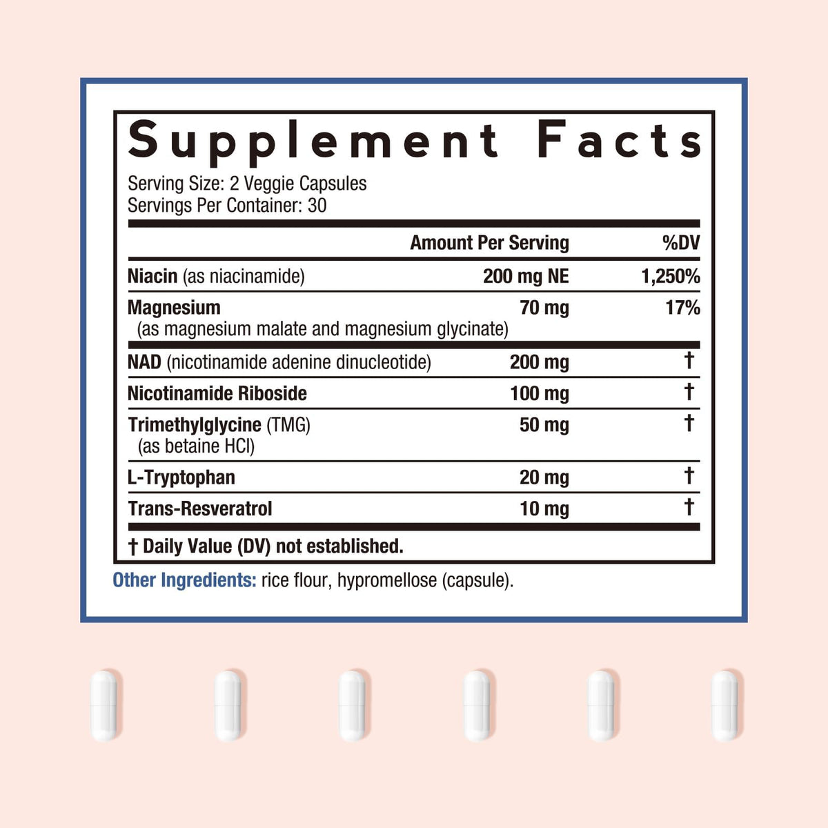 Antioxidant support with NAD supplement