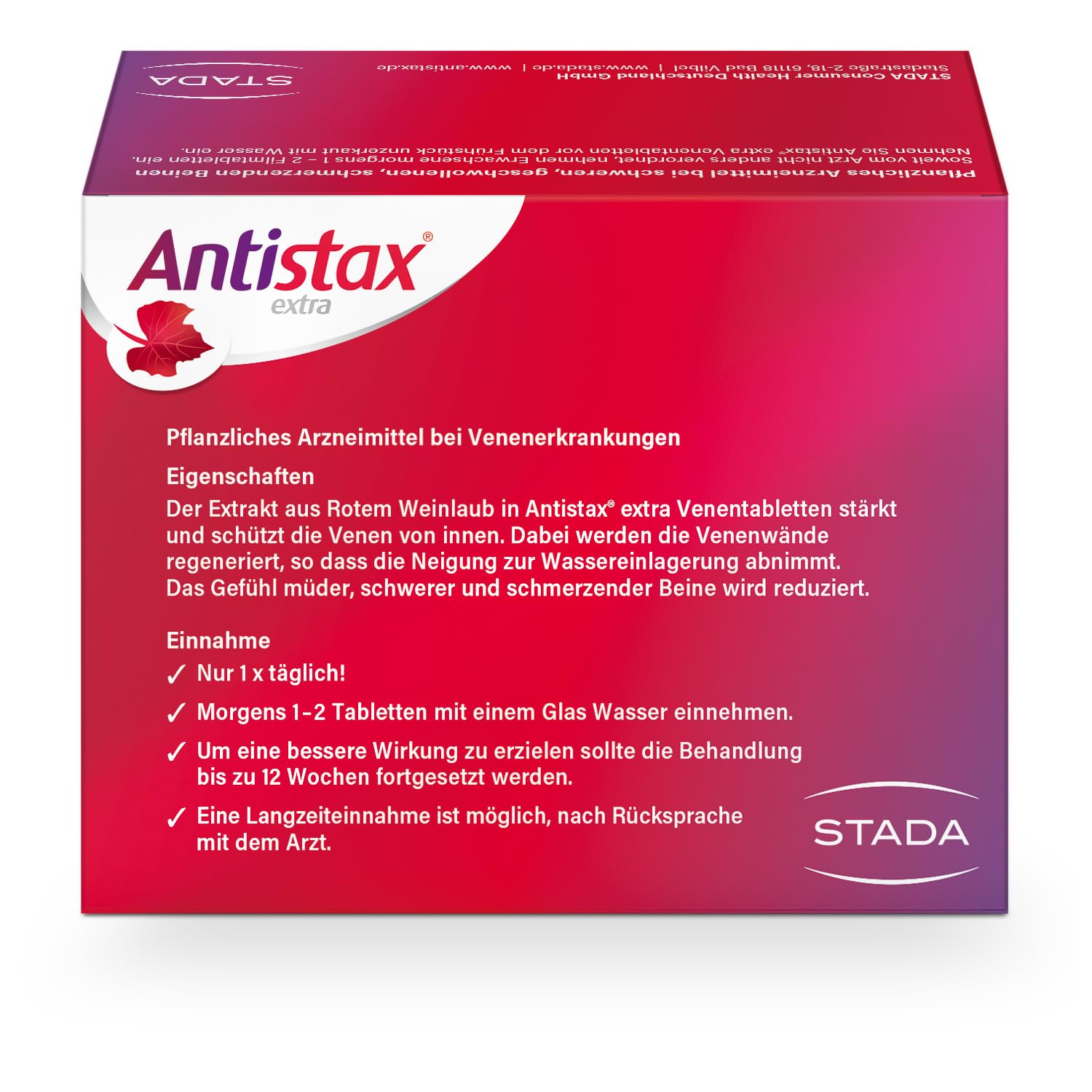 Antistax tablets for swollen legs