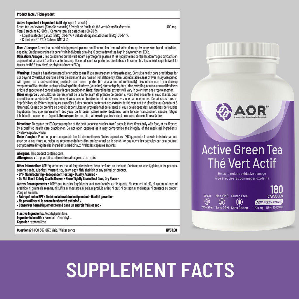 AOR green tea antioxidant properties