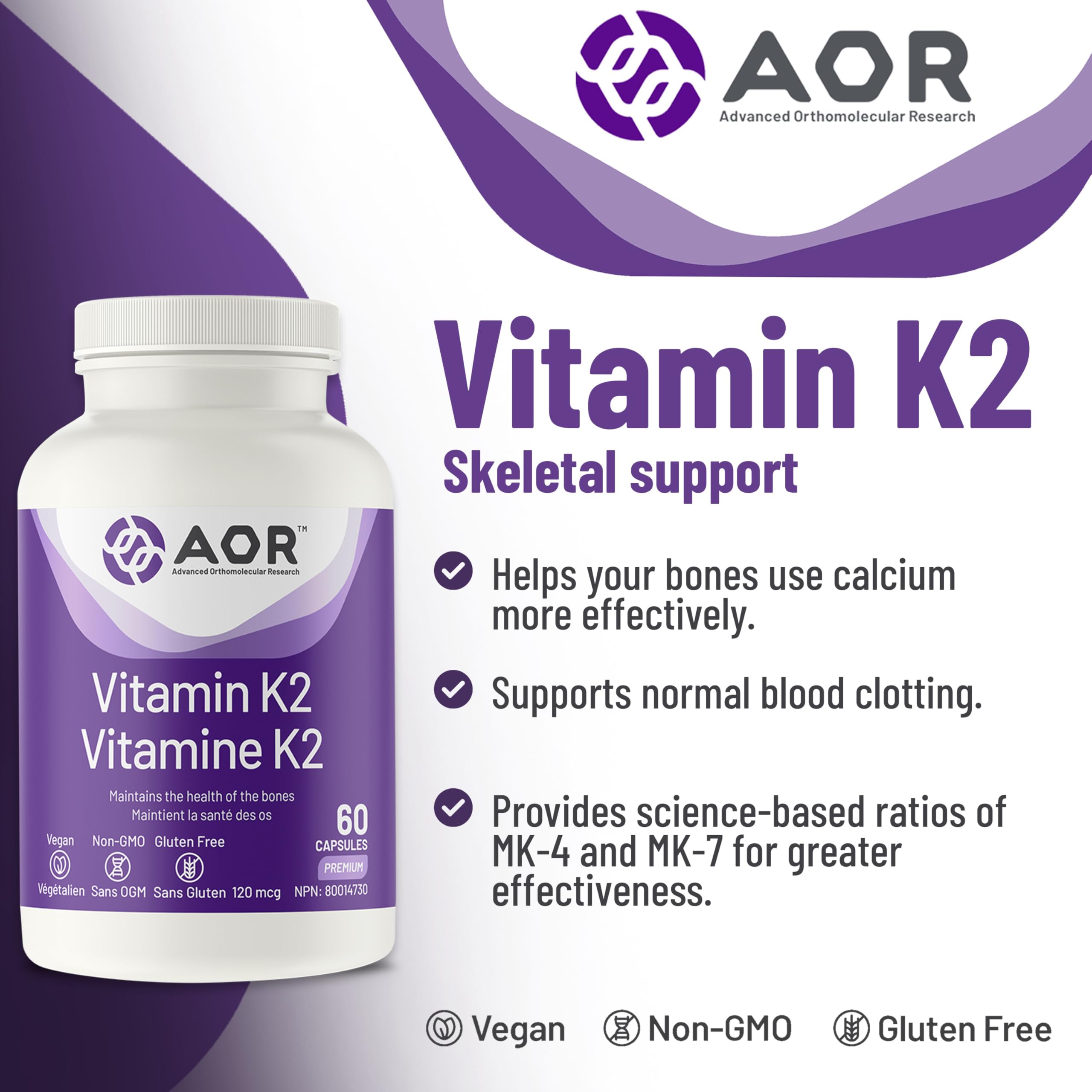 AOR Vitamin K2 for optimal nutrition