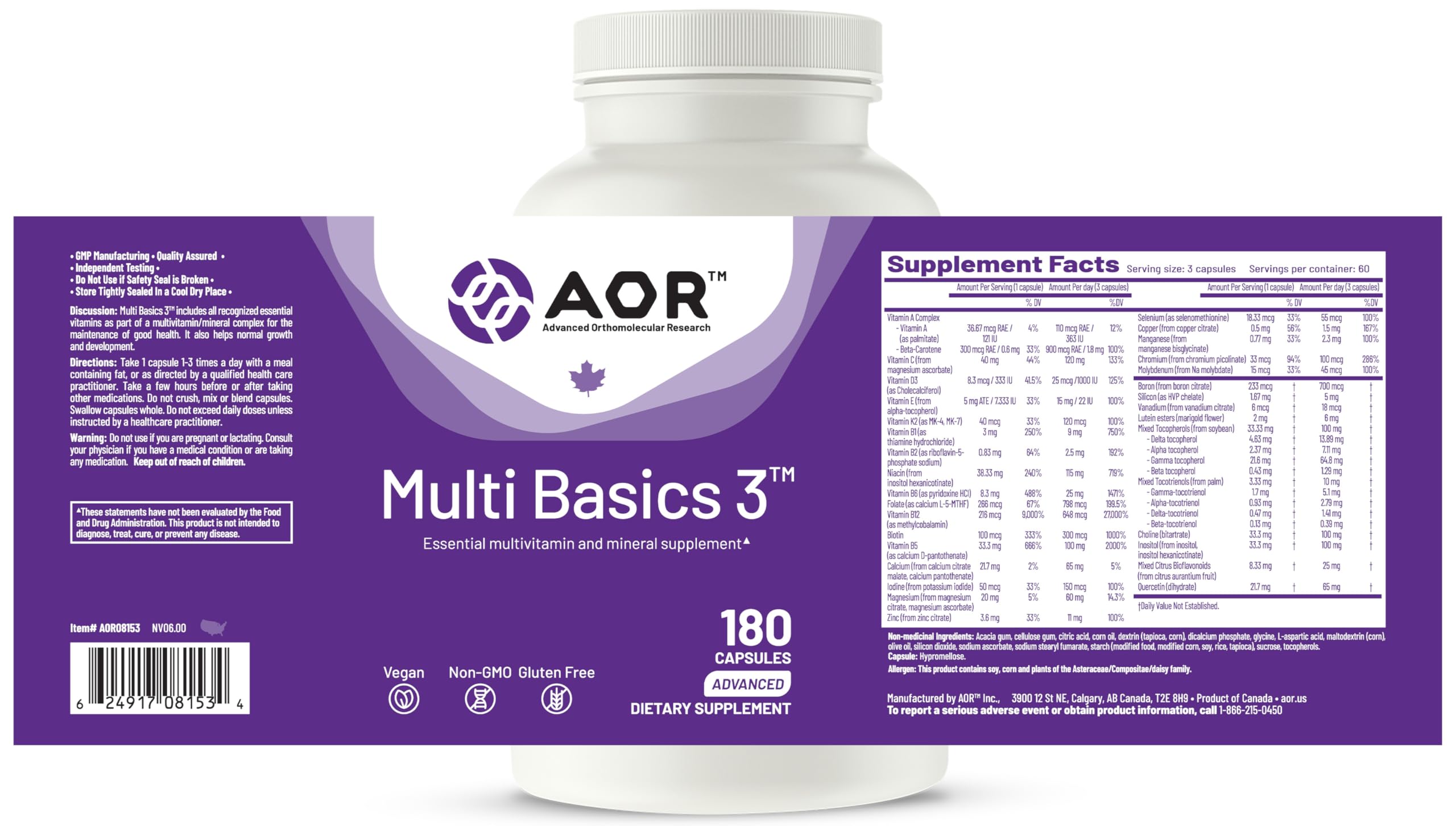 AOR vitamins for daily nutrition