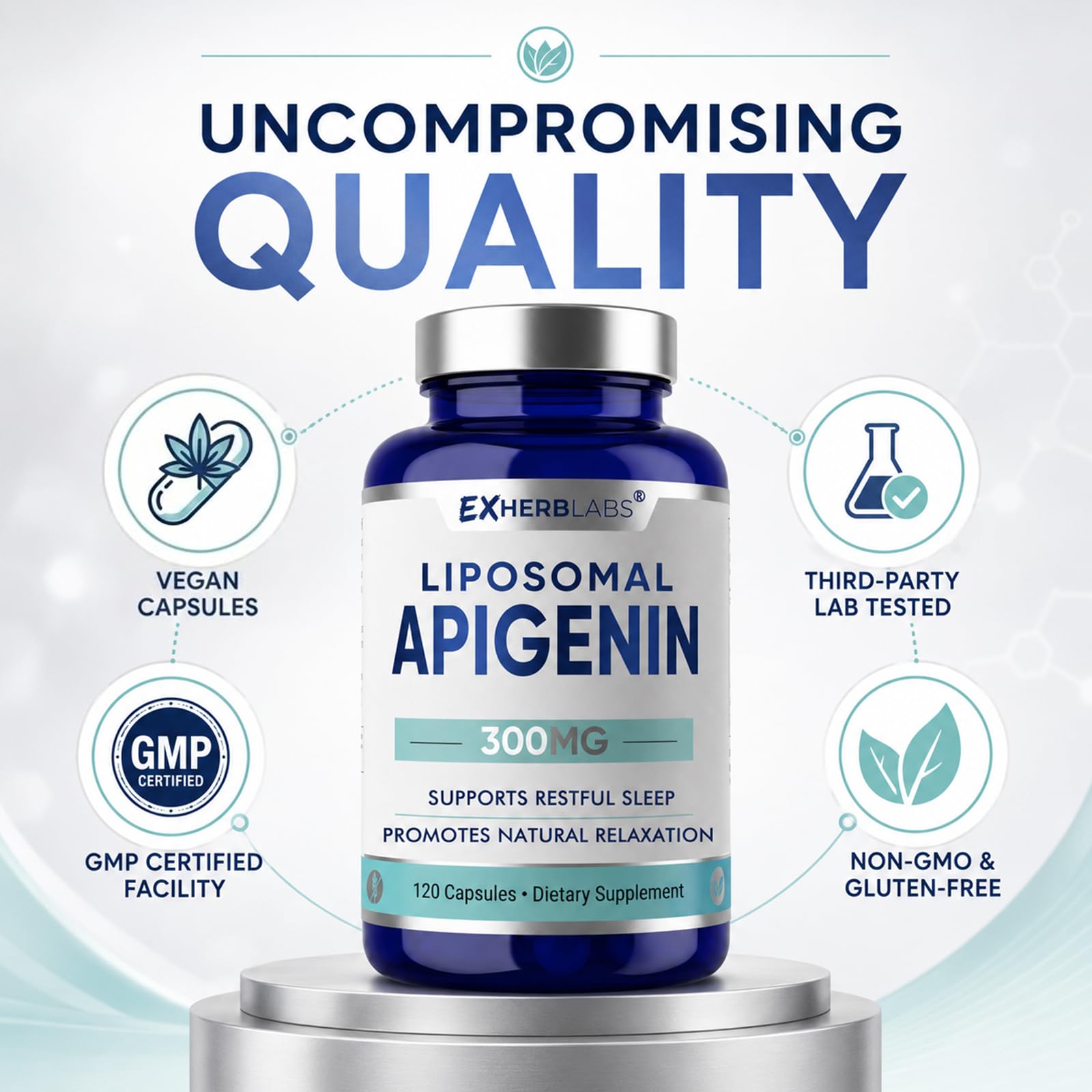 Apigenin capsules for stress relief