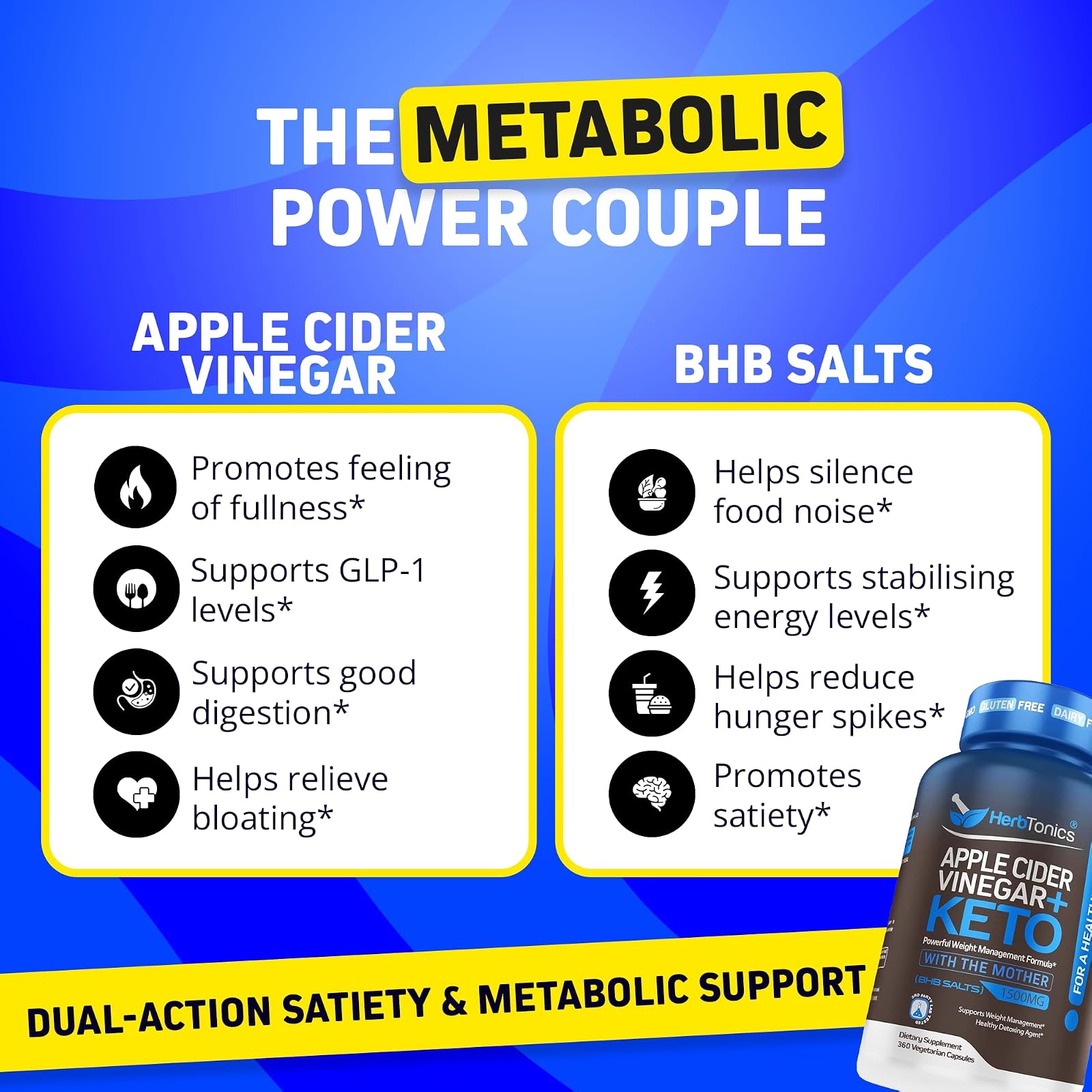 Appetite support with apple cider vinegar