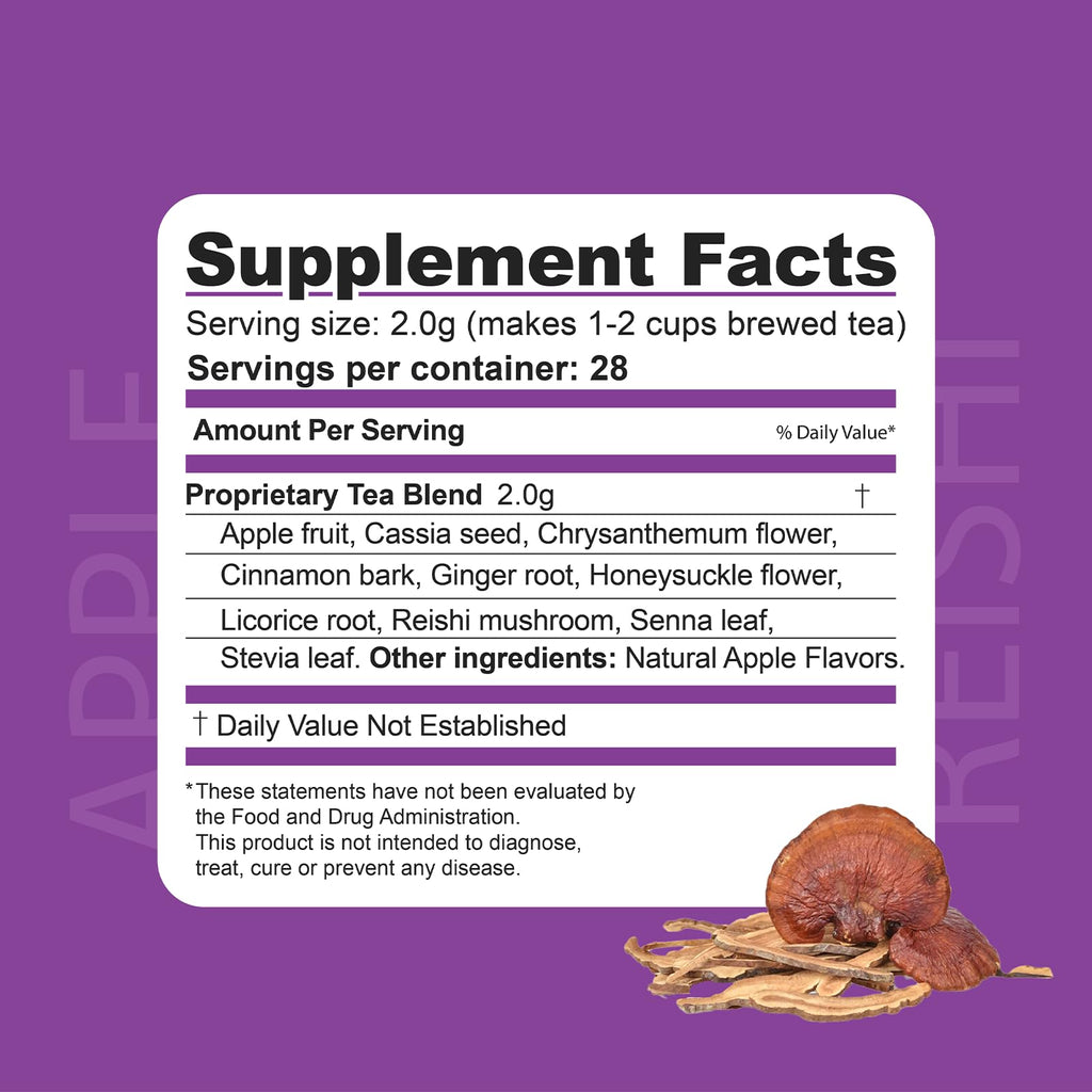 Apple and reishi herbal tea blend