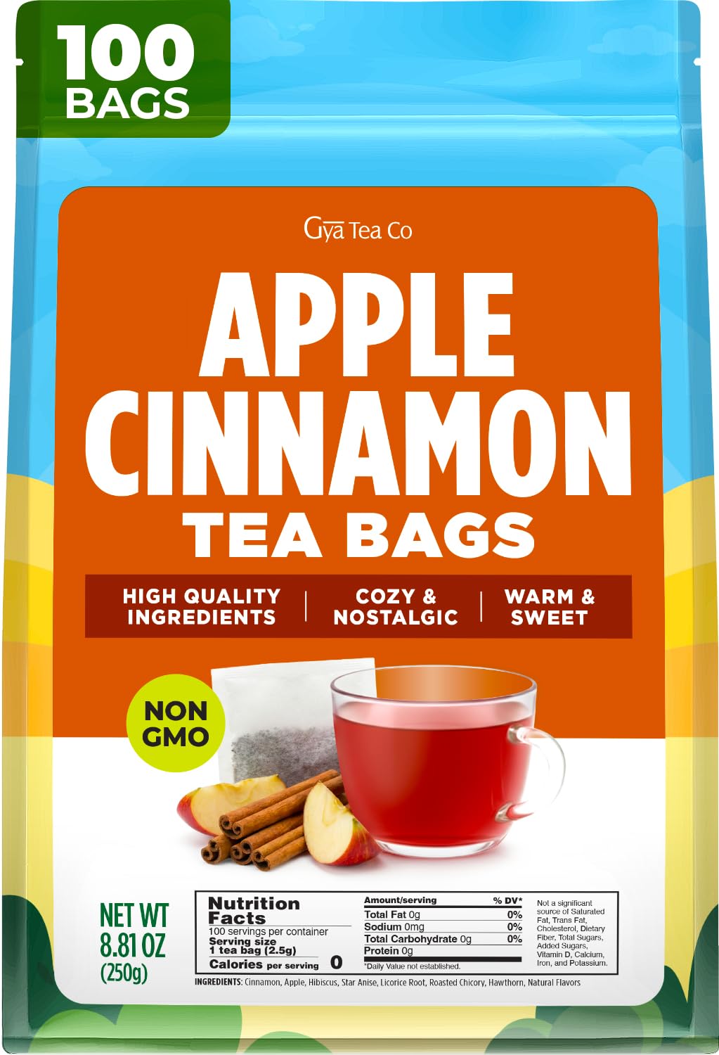 Apple cinnamon herbal tea bags