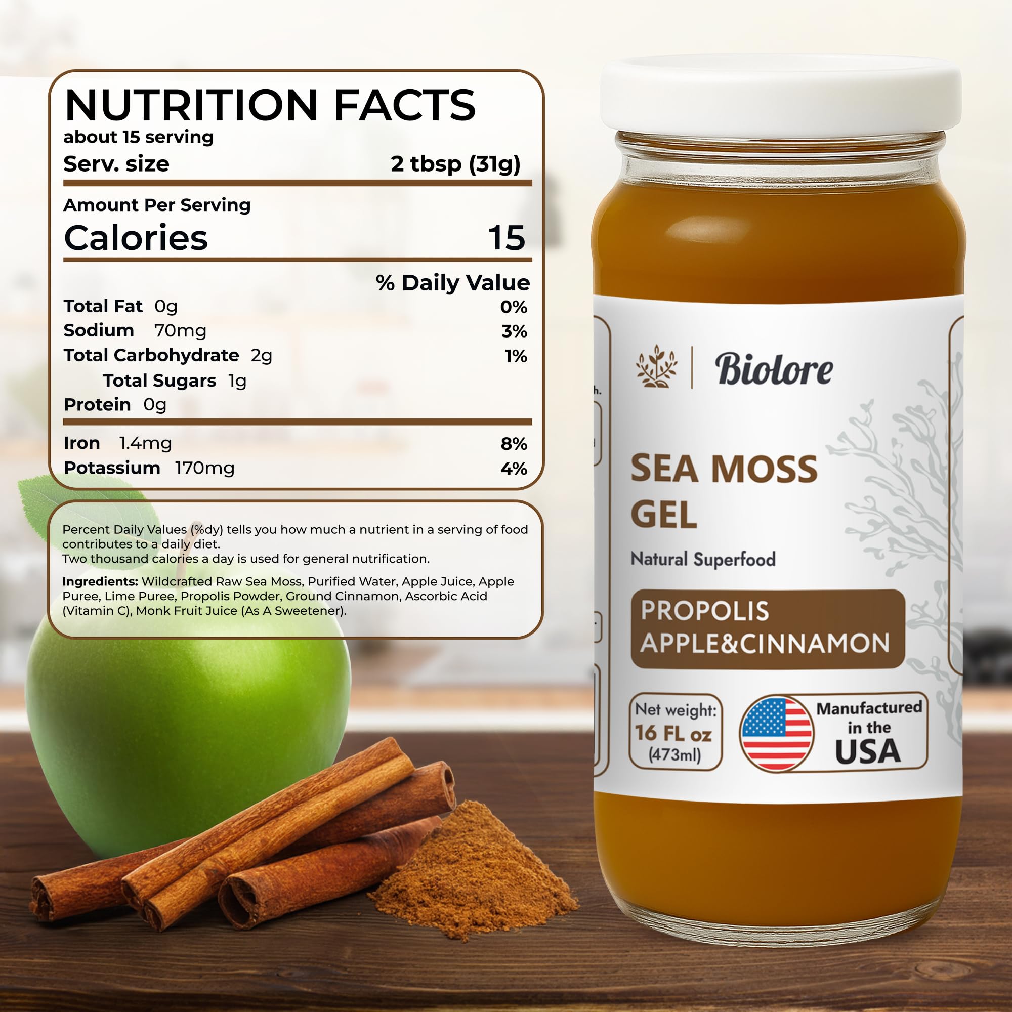 Apple cinnamon sea moss gel