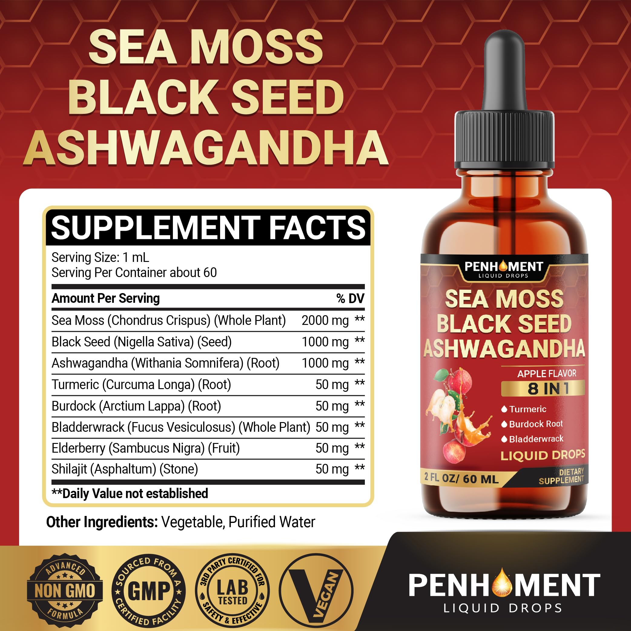 apple flavor sea moss drops