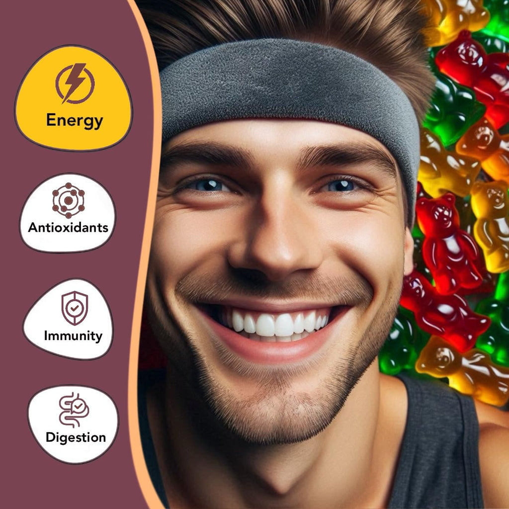 Apple flavour energy boosting gummies