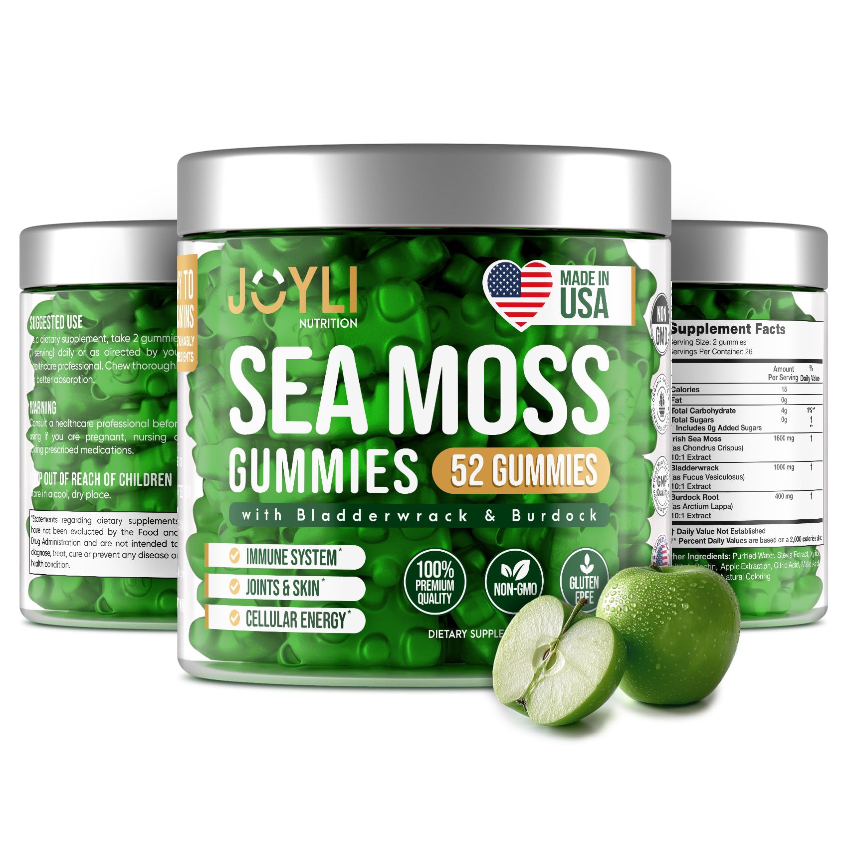 apple flavour sea moss gummies
