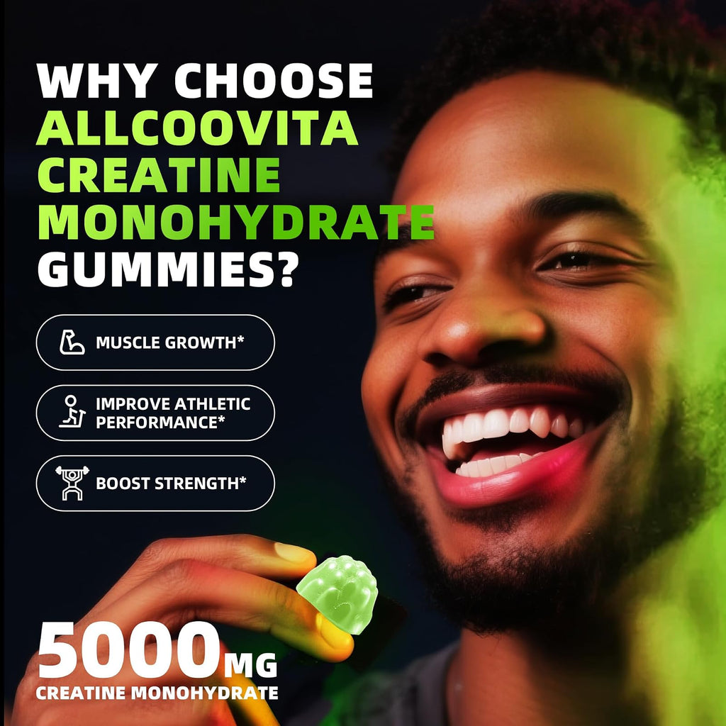 Apple flavoured creatine monohydrate gummies