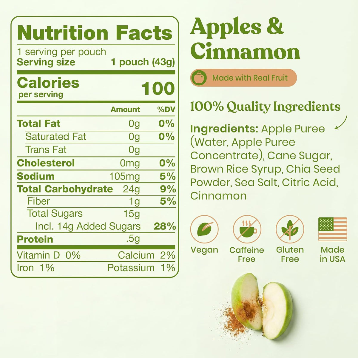 Apples and cinnamon energy boost gel