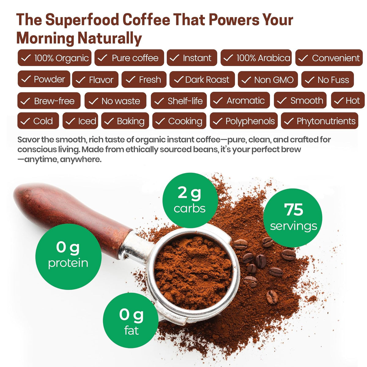 Arabica coffee powder for rich flavour