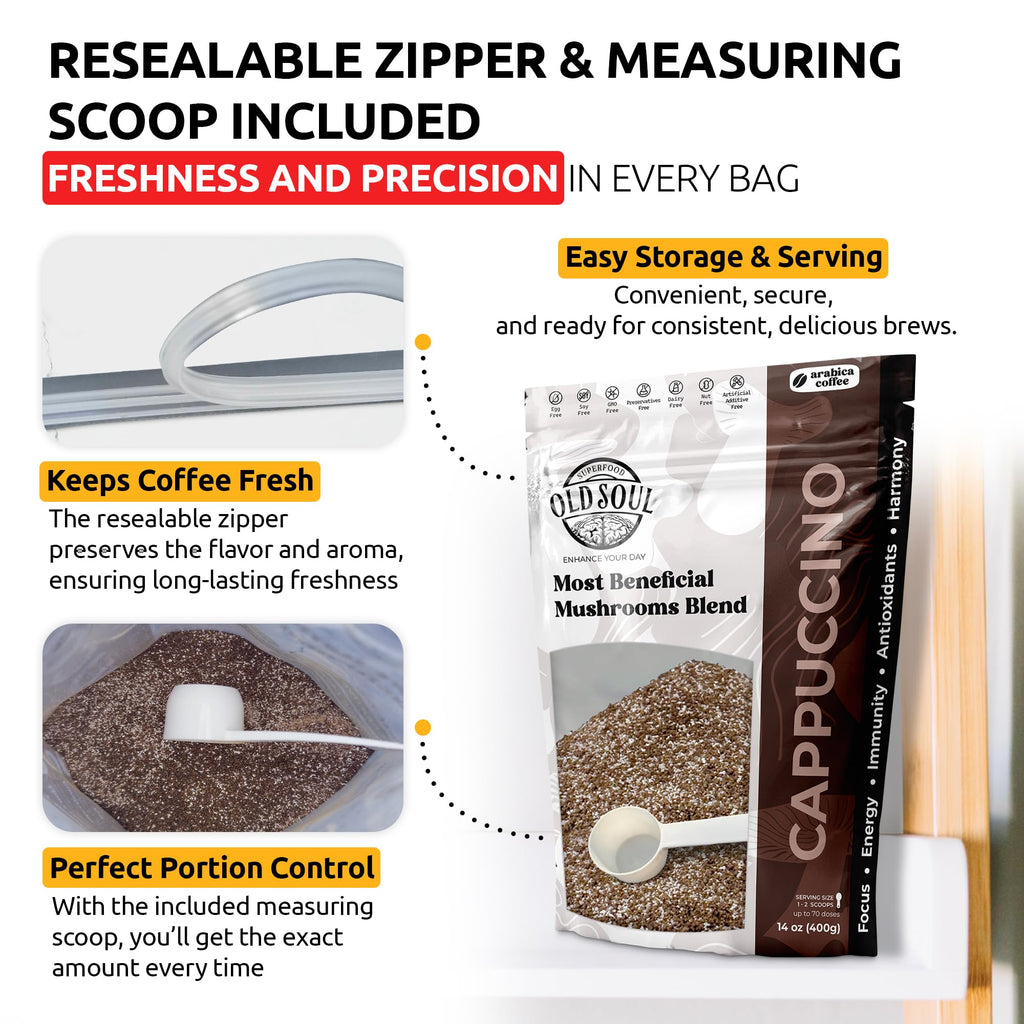 Arabica coffee with functional mushrooms