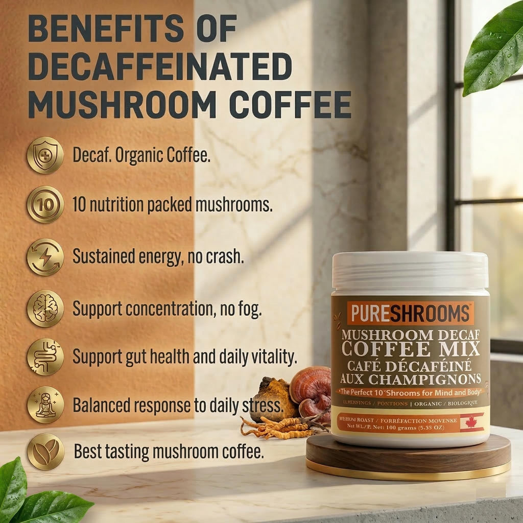Arabica coffee with medicinal mushrooms