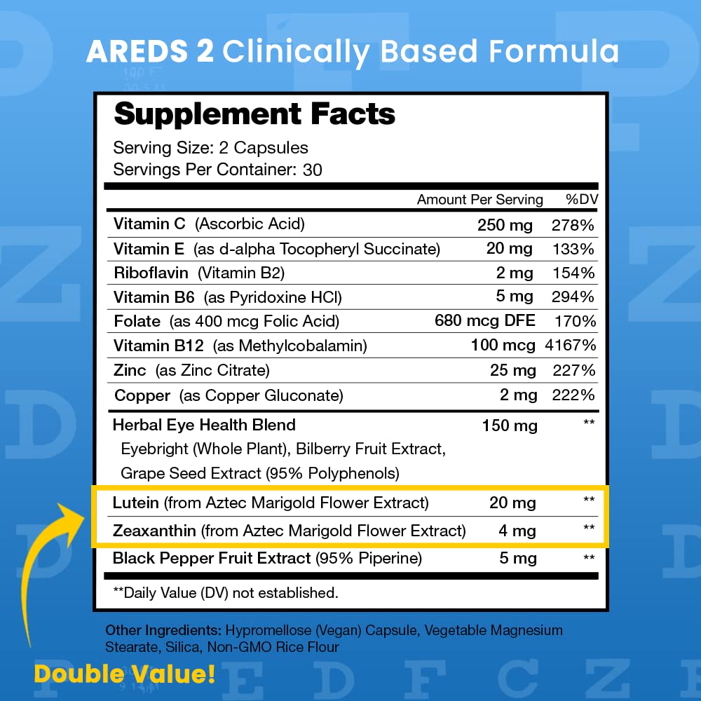 AREDS 2 eye vitamins with bilberry extract