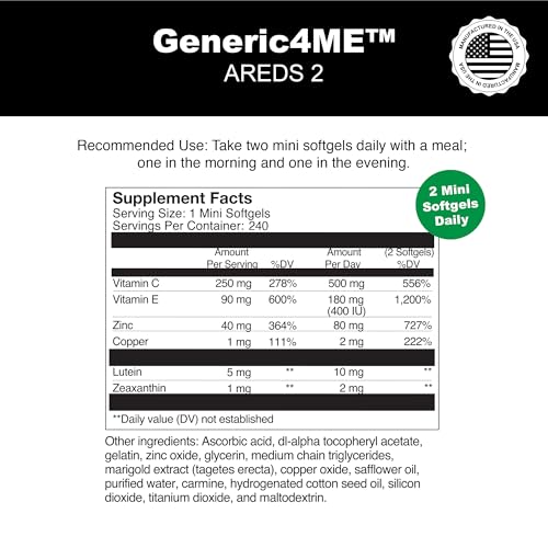AREDS 2 formula with zinc