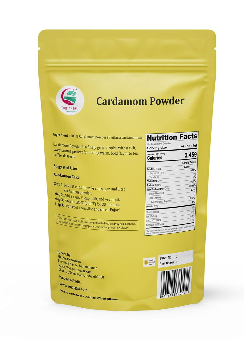 Aromatic cardamom powder for chai blends