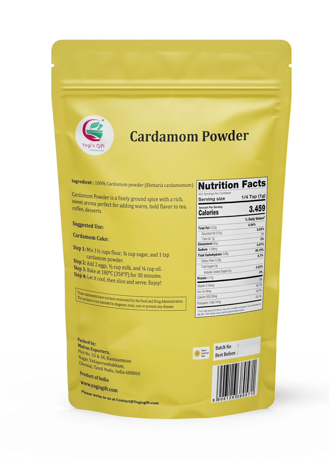 Aromatic cardamom powder for chai blends