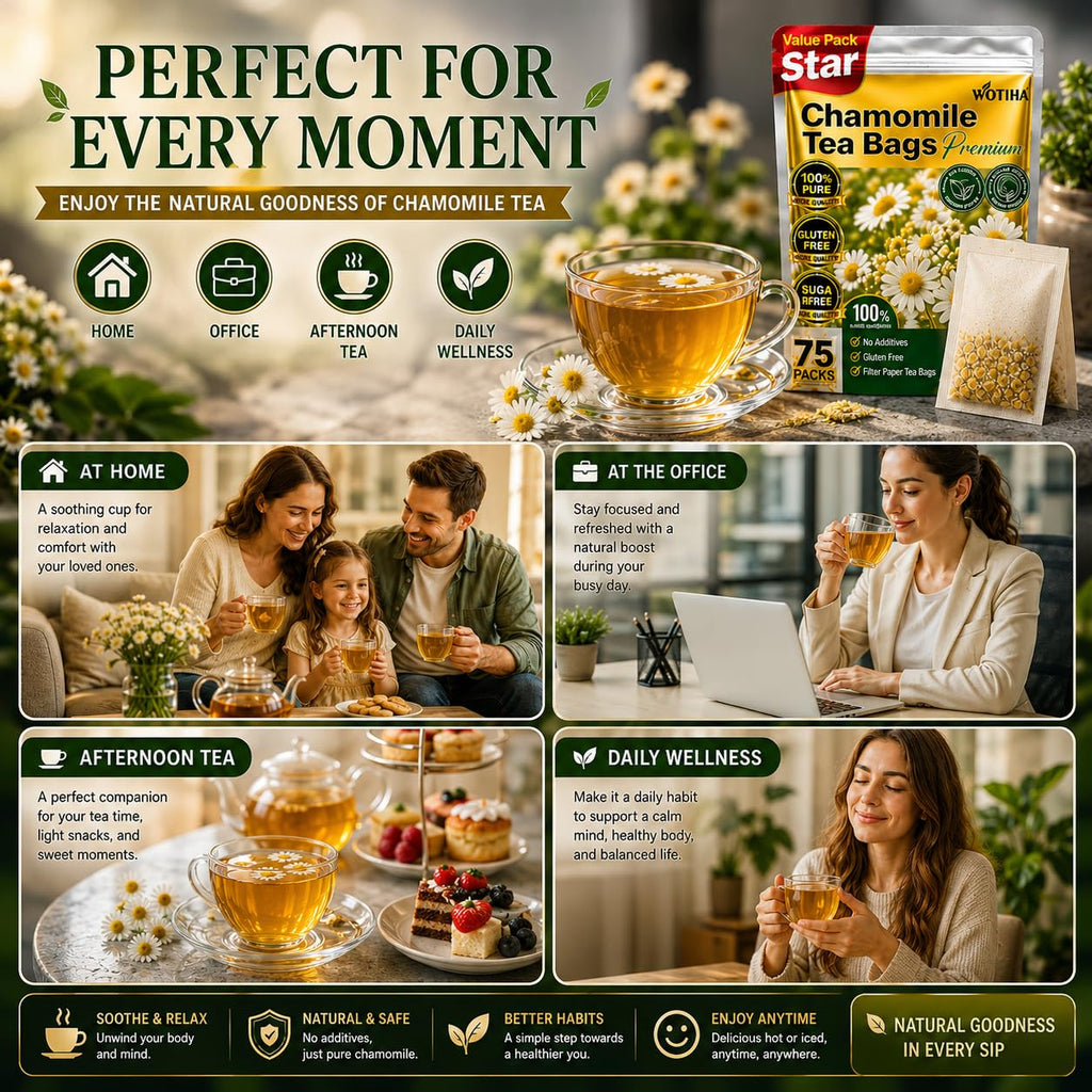 aromatic chamomile tea bags for calming