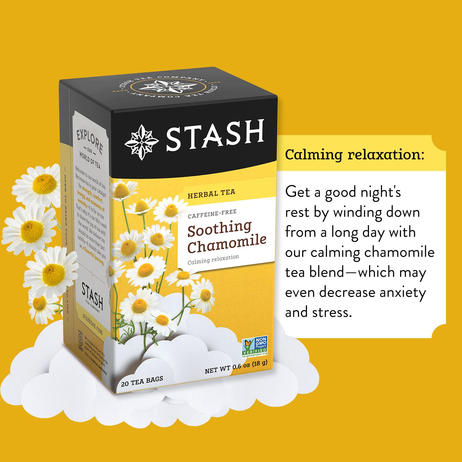 aromatic chamomile tea for stress relief
