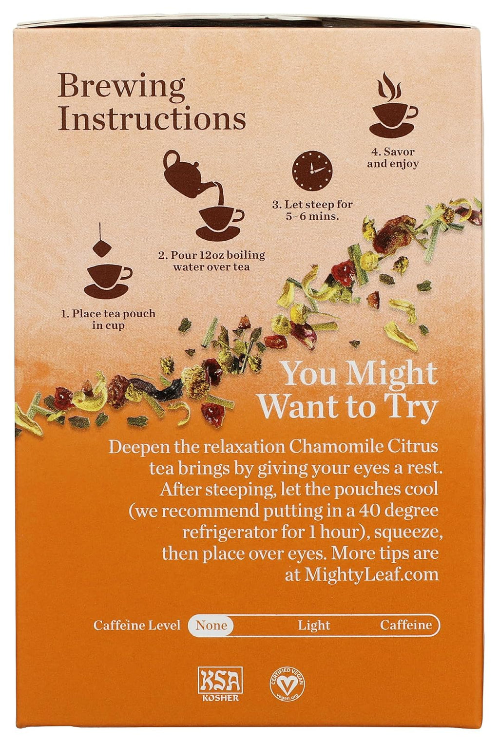 aromatic chamomile tea with citrus notes