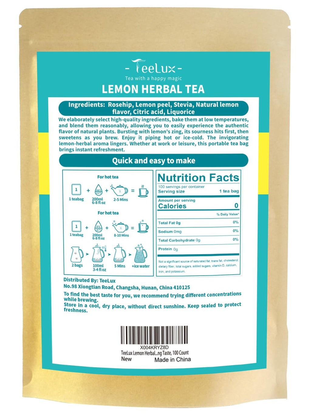 aromatic citrus herbal tea bags