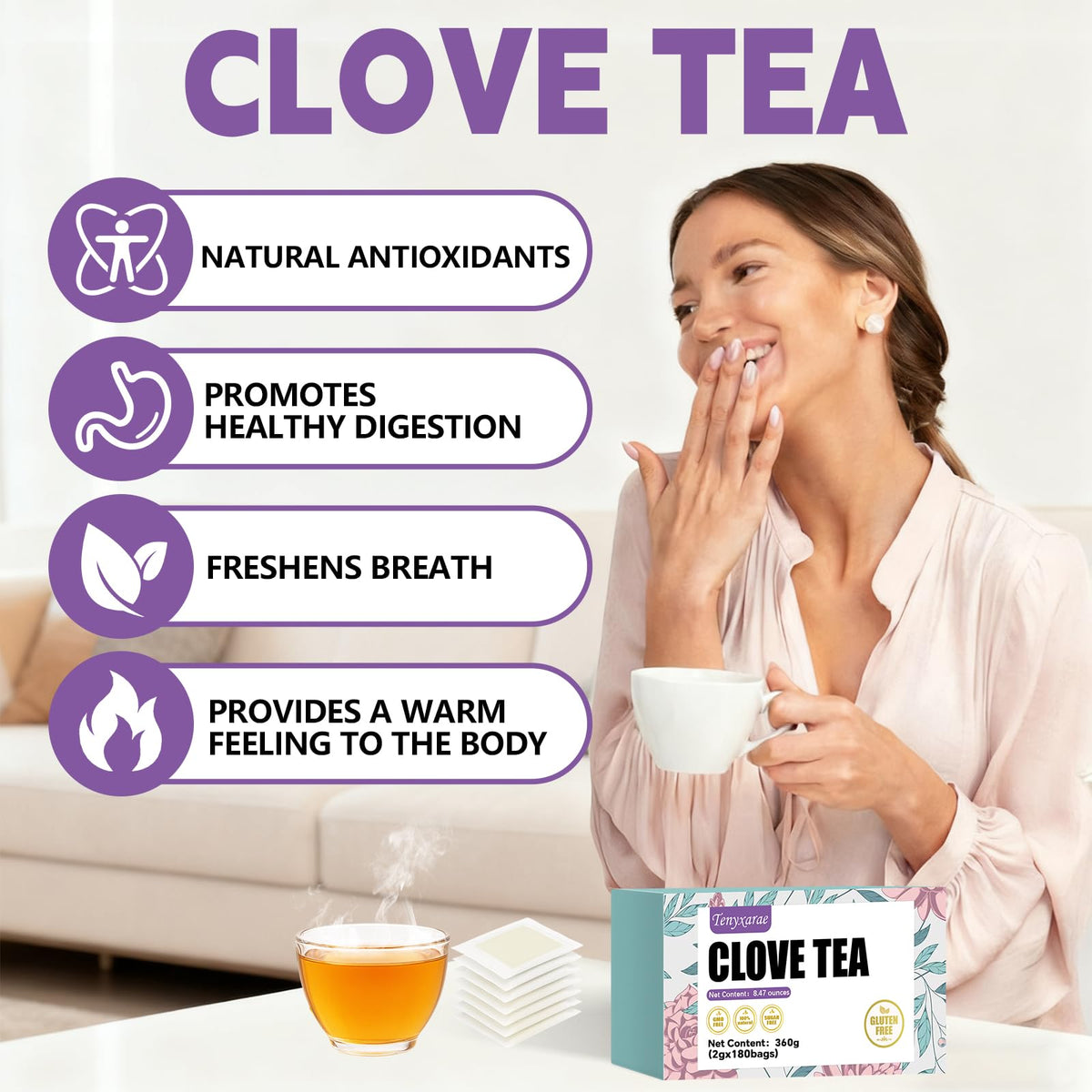aromatic clove herbal tea bags