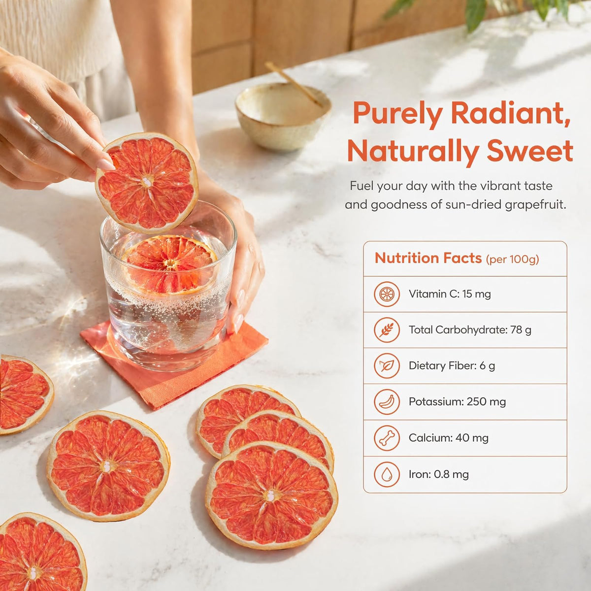 aromatic dried grapefruit snacks