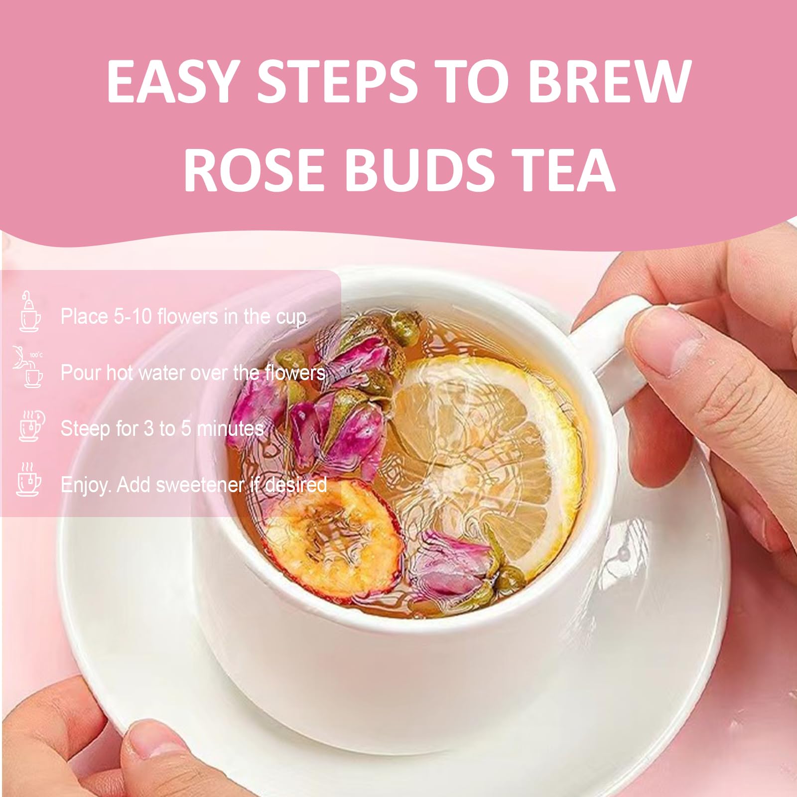 aromatic dried rose buds herbal tea