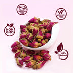 aromatic dried rose buds infusion