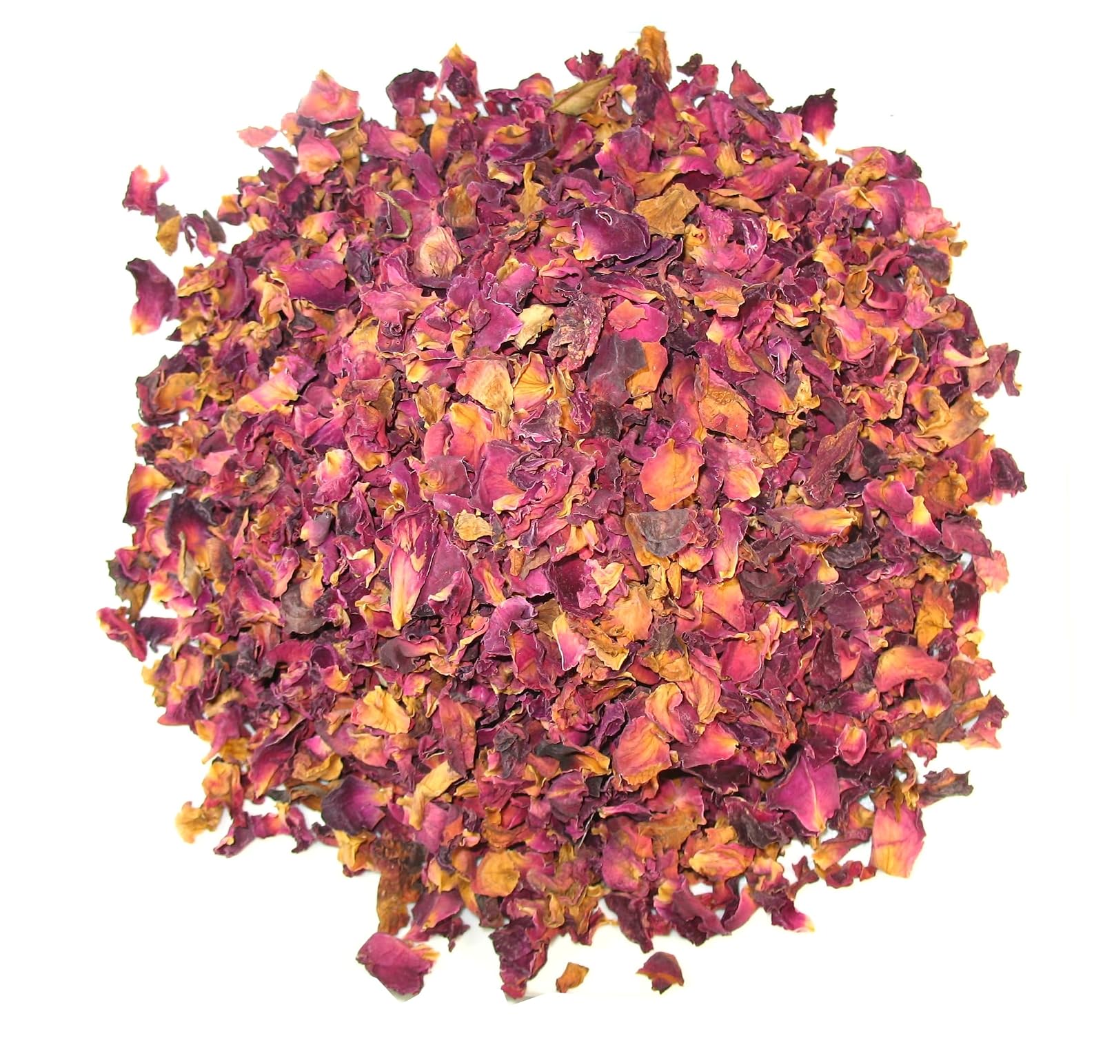 Aromatic dried rose petals for herbal infusions