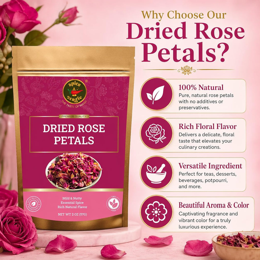 aromatic dried rose petals for infusions
