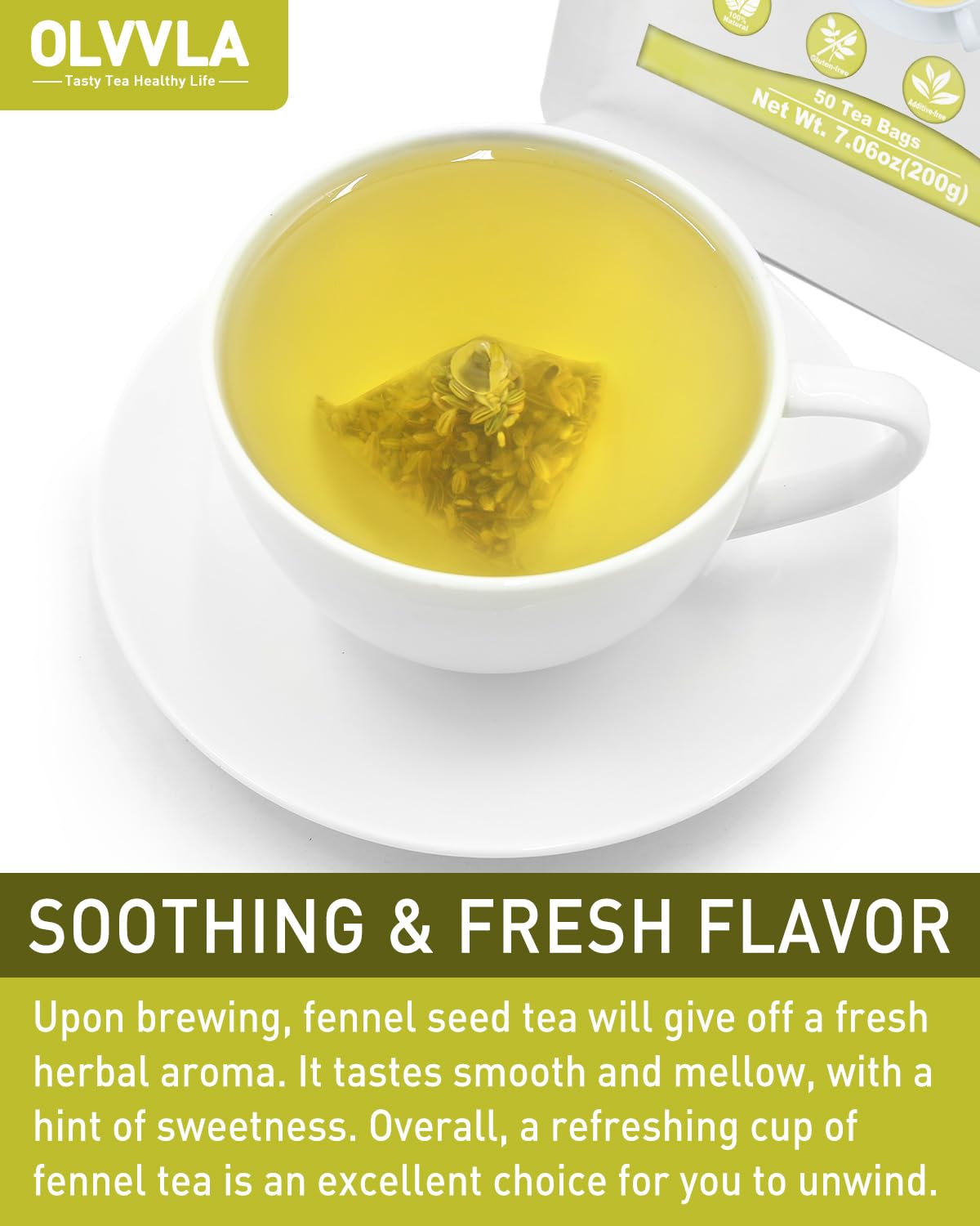 Aromatic fennel tea bags for wellness