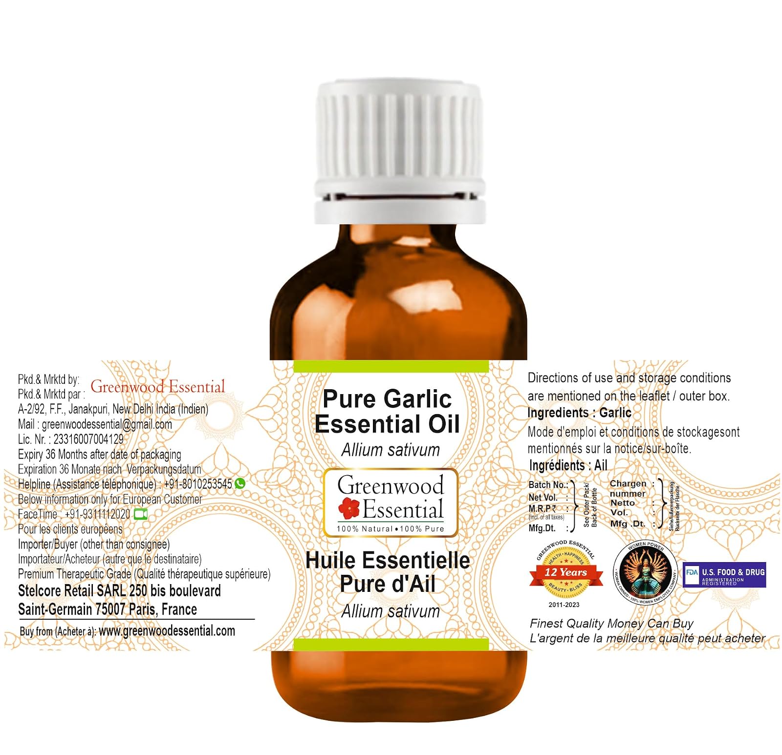 aromatic garlic oil for wellness