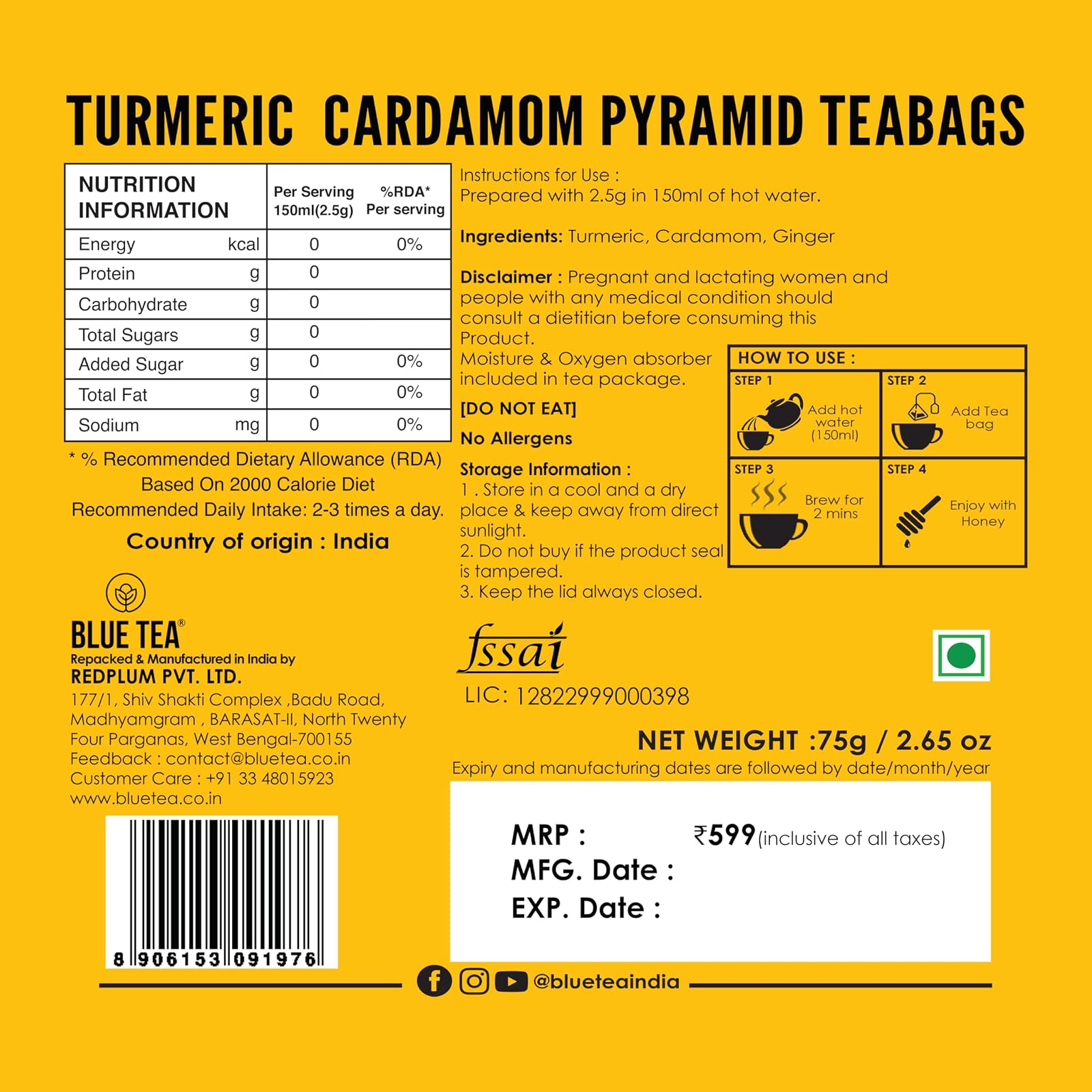 aromatic ginger and turmeric tea