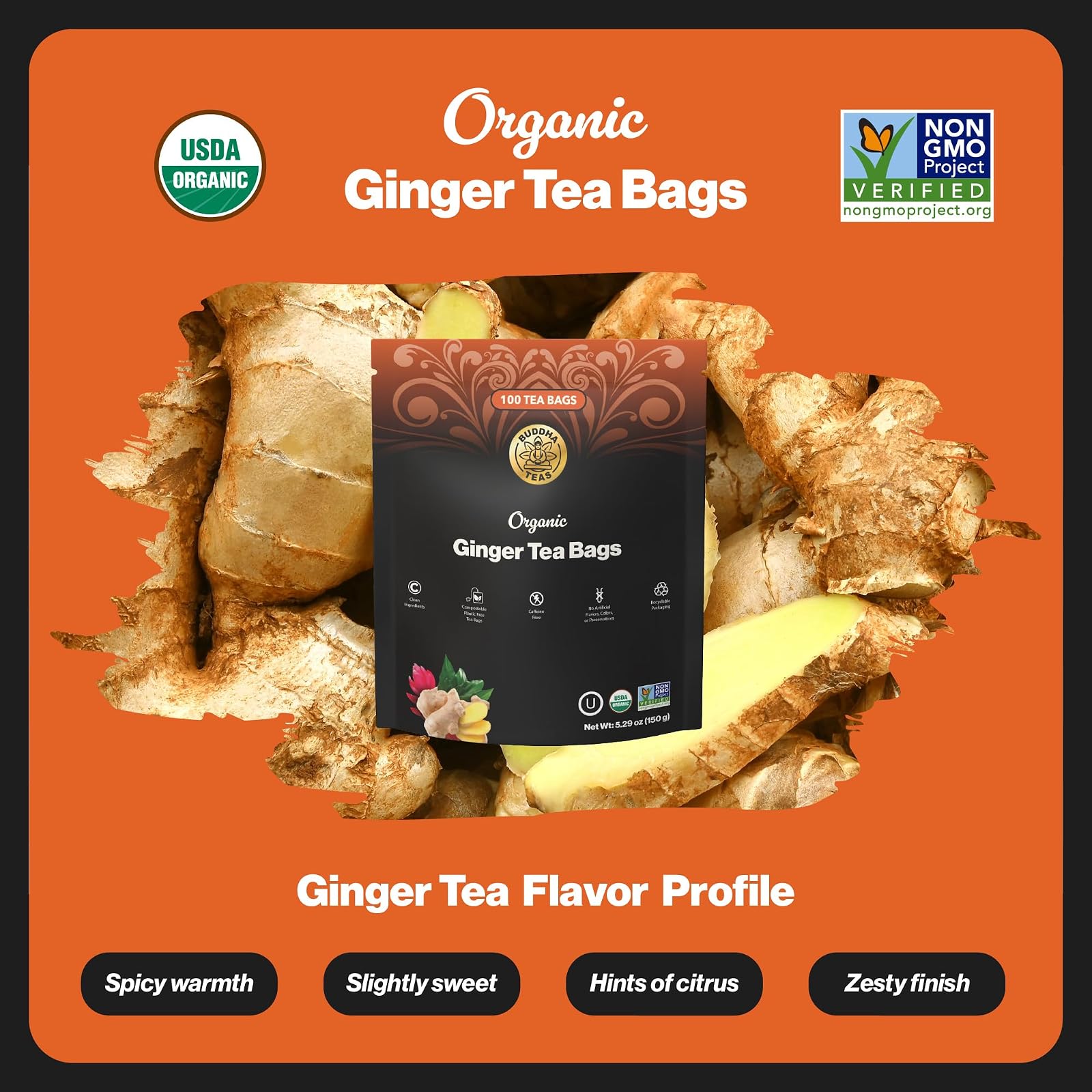 aromatic ginger tea bags