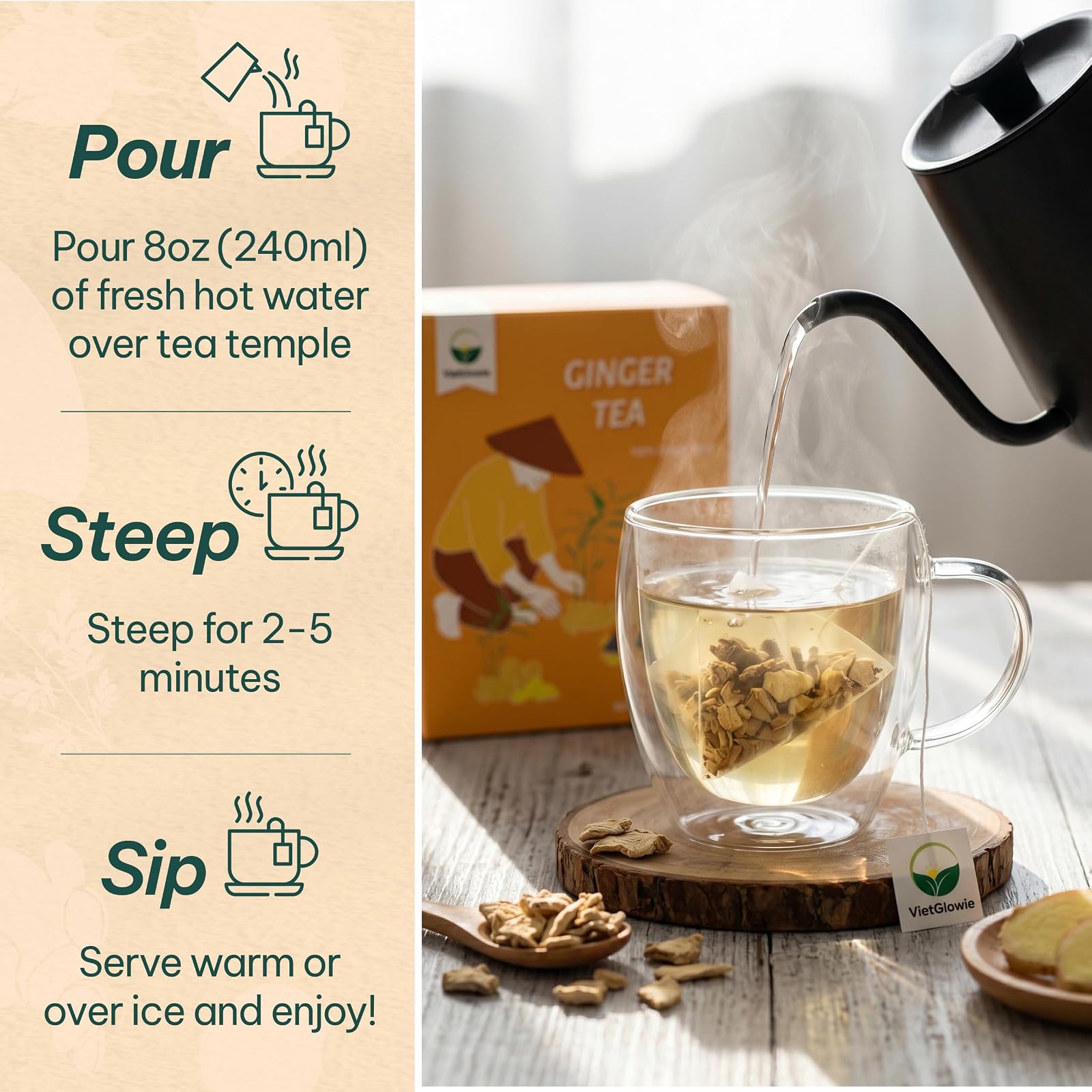aromatic ginger tea for wellness