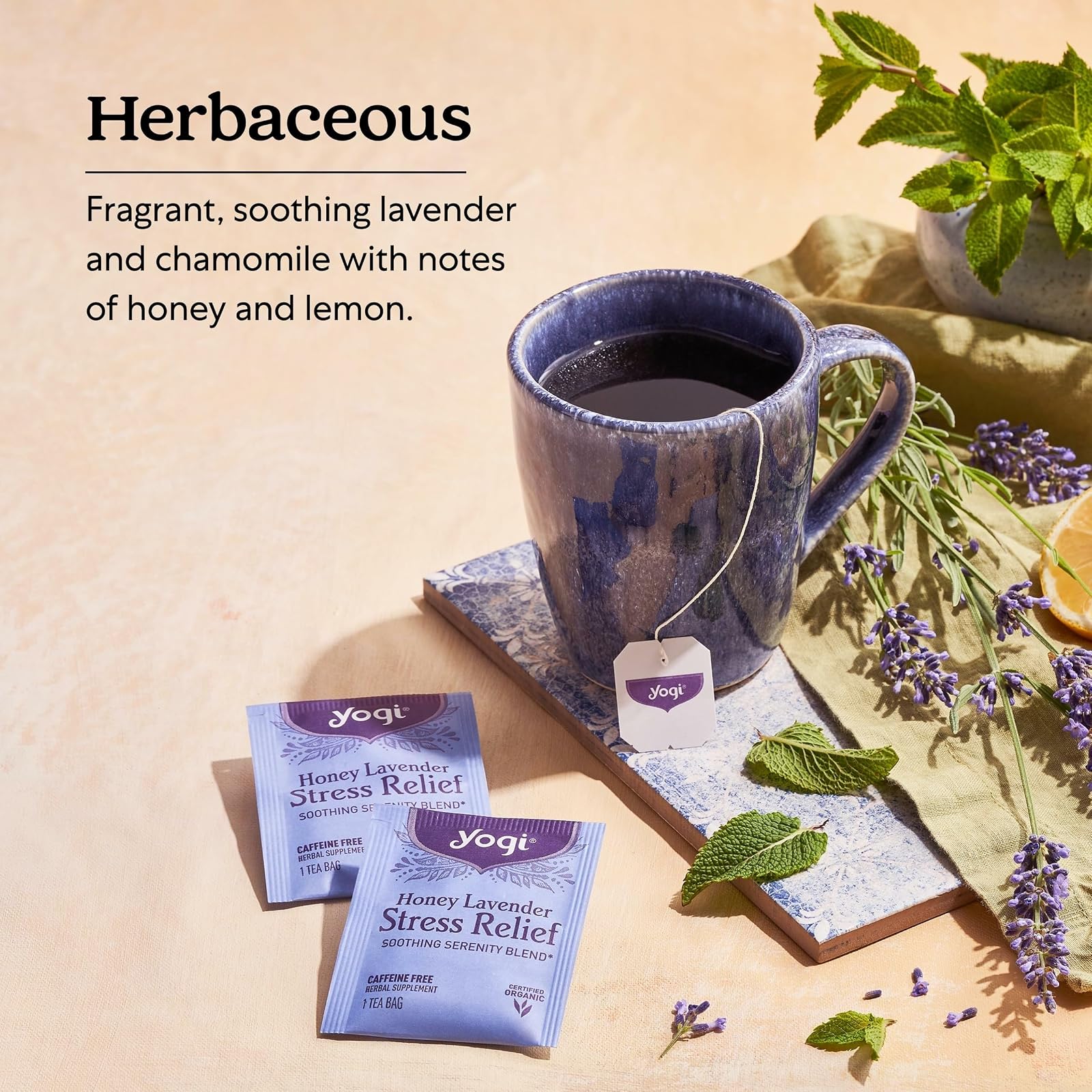aromatic ginger tea with honey lavender