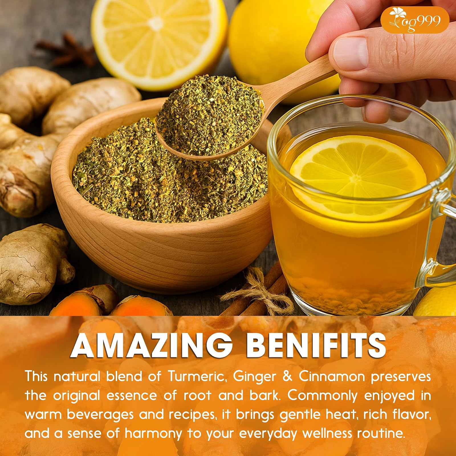 aromatic ginger turmeric cinnamon tea