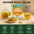 Aromatic ginger turmeric tea bags