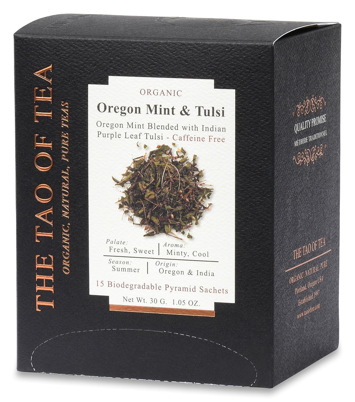 aromatic green tea bags with mint