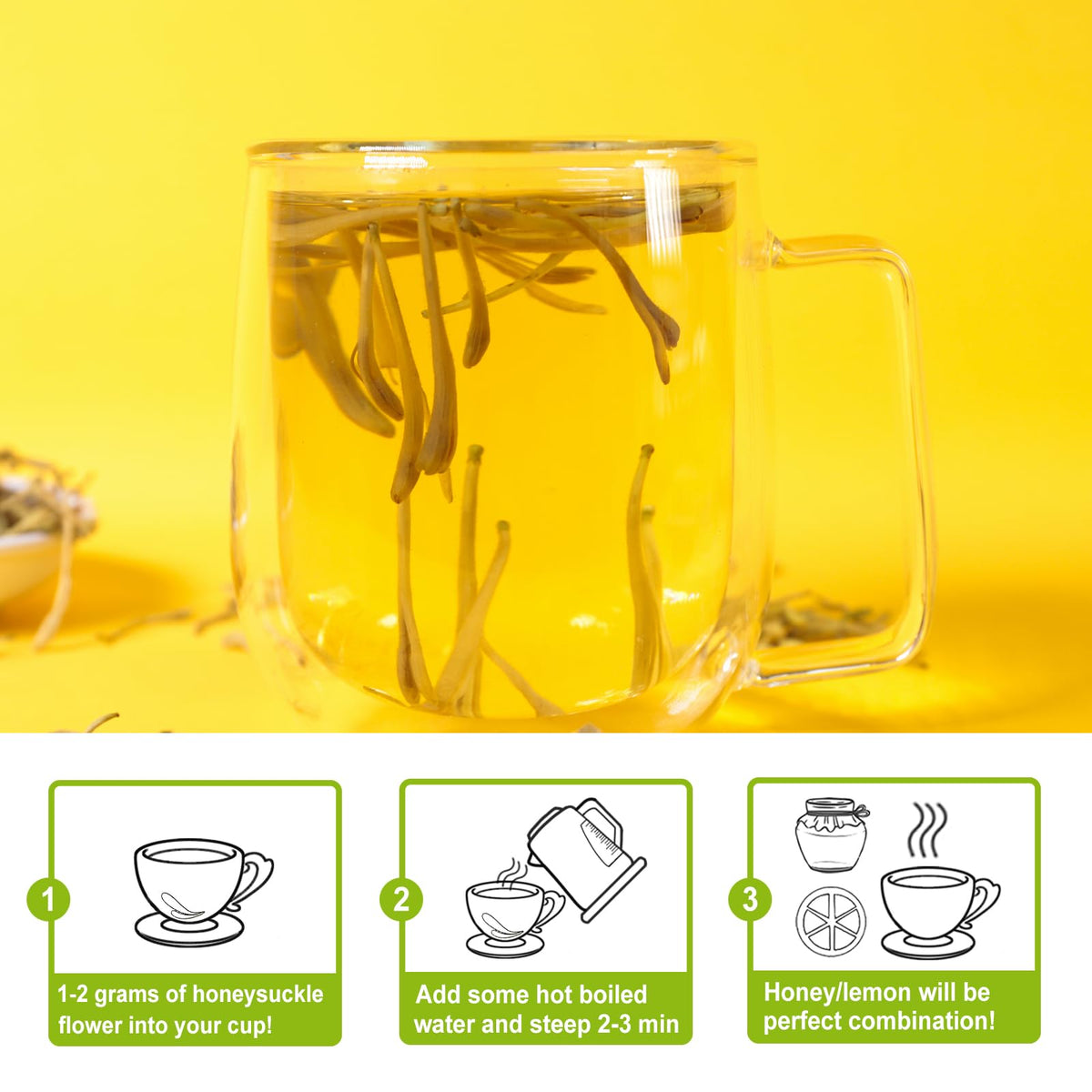 aromatic herbal tea with honeysuckle