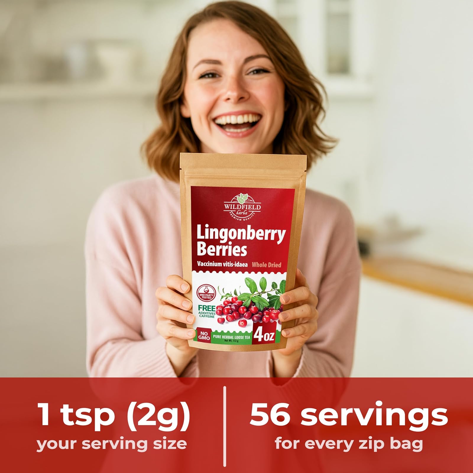 aromatic herbal tea with lingonberries